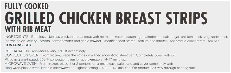 Tyson Red Label Fully Cooked Unbreaded Grilled Chicken Breast Strips ...