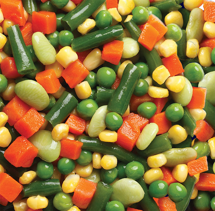 MIXED VEGETABLES, GRADE A, 5-WAY, CORN, PEAS, BEAN - Feeser's
